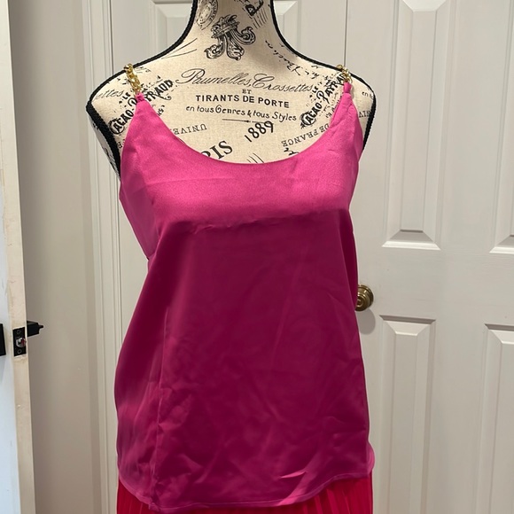 Tops | Gold Chain Strap Silky Top | Poshmark